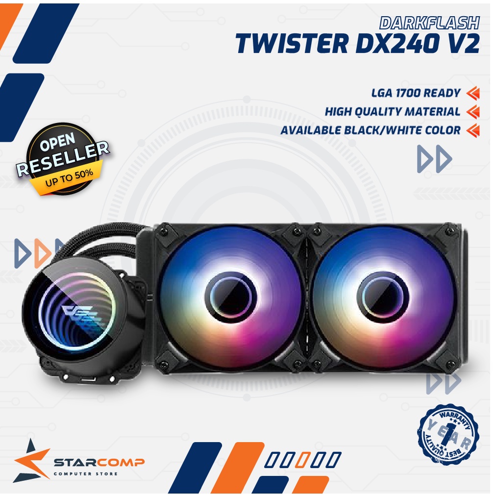 Jual DarkFlash Twister DX240 V2 240mm AIO Liquid Cooling DX 240 | Shopee Indonesia