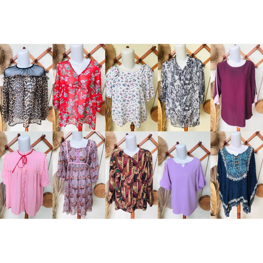 Jual BAJU THRIFT MURAH KEMEJA DAN BLOUSE SERI B2 | Shopee Indonesia