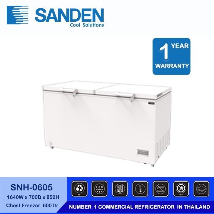 Jual Sanden Intercool Freezer Box SNH-0605 2 Pintu kapasitas 600 Liter ...