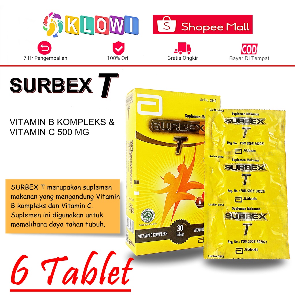 Jual Surbex T Tablet Vitamin Daya Tahan Tubuh - 1Strip@6Tablet ...