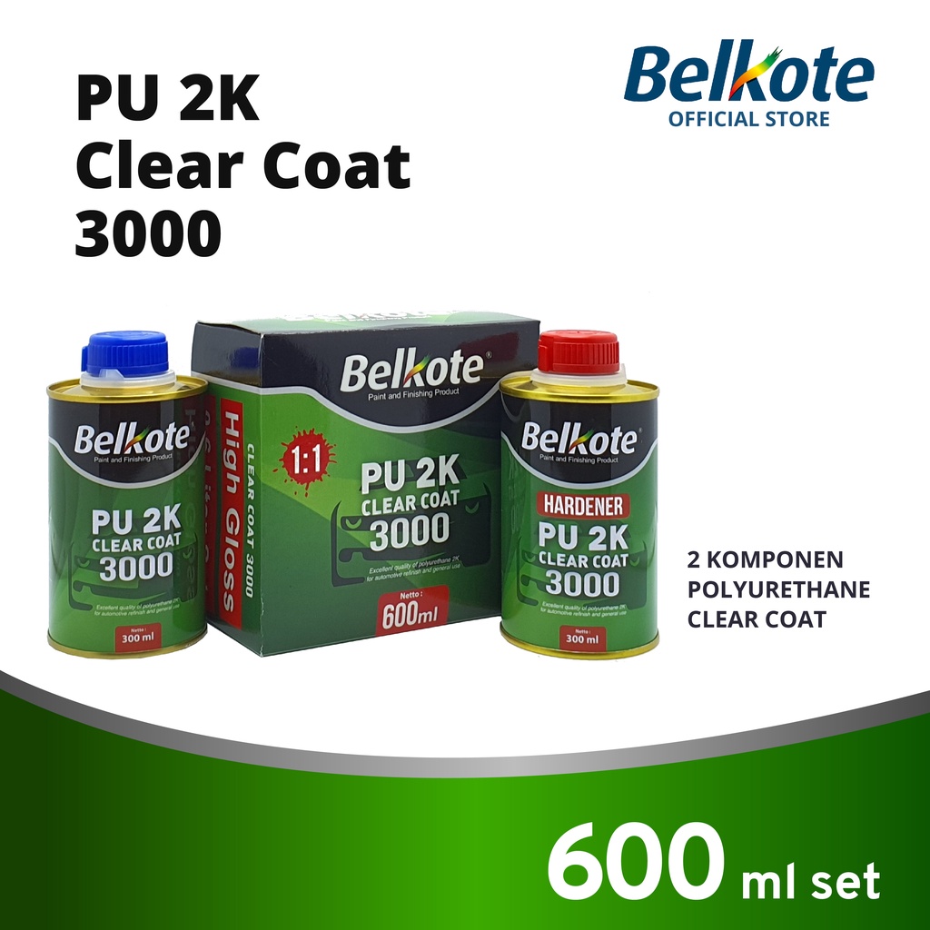 Jual Belkote PU 2K Clear Coat 3000 (Pernis Motor / Varnish Mobil / Cat ...