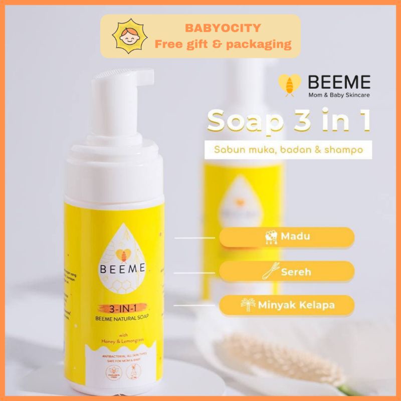 Jual Sabun BEEME 3in1 Beeme Natural Soap Sabun Muka, Badan, & Shampo ...