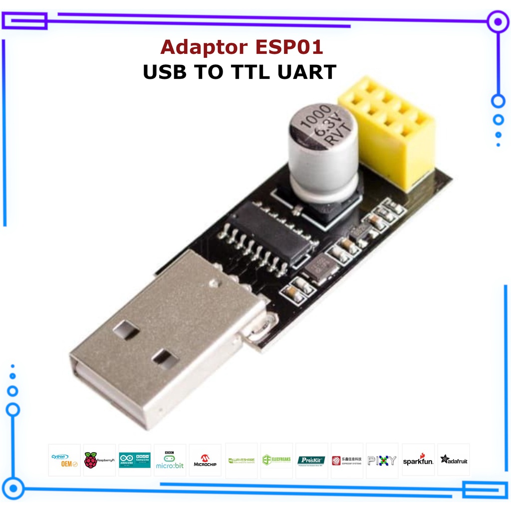 Jual Serial Adapter USB TO TTL UART ESP8266 ESP01 ESP01S ESP 01 S | Shopee Indonesia