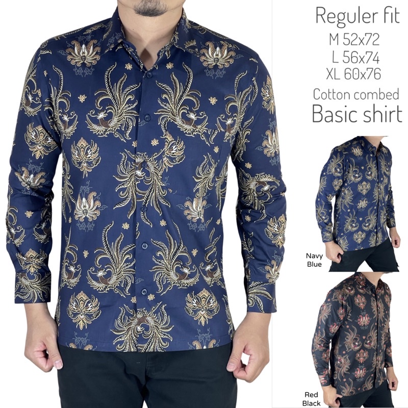 Jual LAFINO BASIC - KEMEJA FORMAL BATIK PRIA REGULER FIT LENGAN PANJANG / HEM BATIK PRIA PANJANG ...