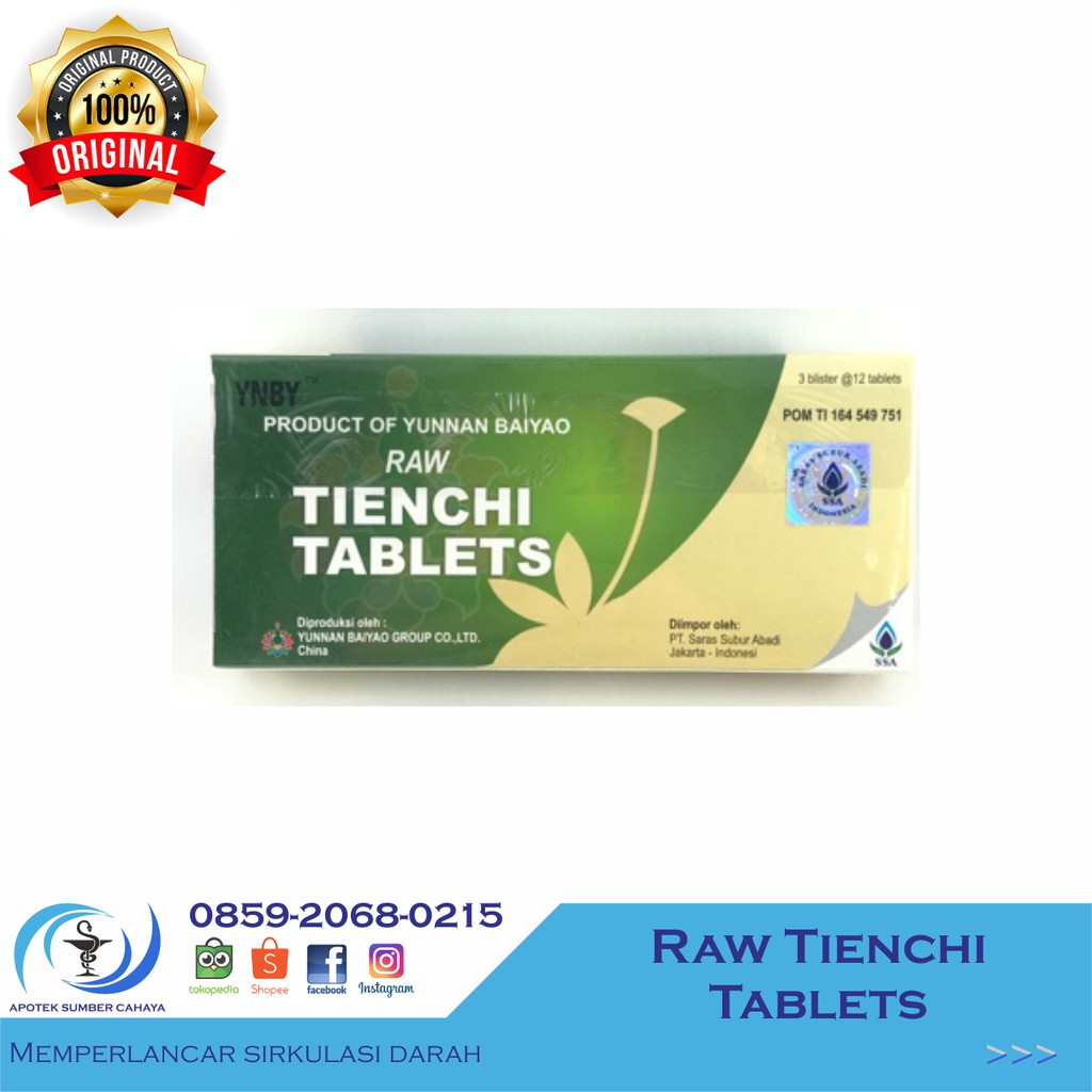 Jual RAW TIENCHI TABLETS (isi 3 Blister @12 Tablet) | Shopee Indonesia