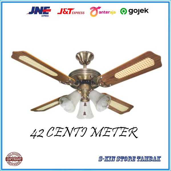Jual Uchida Ceiling Fan 42 inch Putih 3 Lampu CF125 Kipas Angin Plafon ...