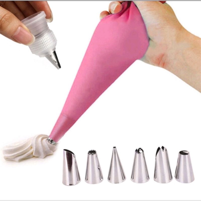 Jual set piping bag termasuk 8 spuit(spuit dan konverter)kuat tahan ...