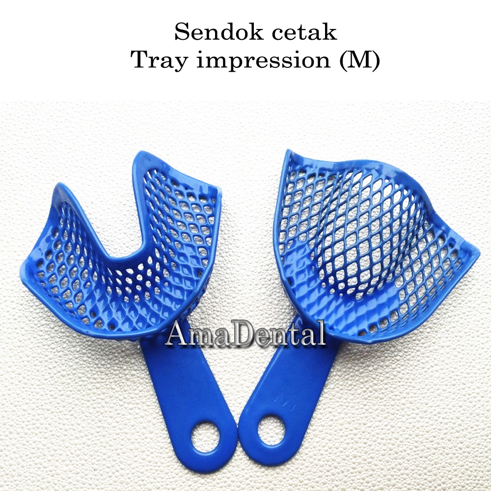 Jual sendok cetak gigi palsu tray impression set stainless | Shopee ...