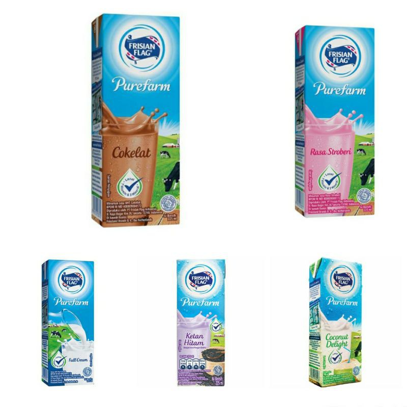 Jual NAZILLA FRISIAN FLAG Susu UHT Purefarm All Varian 225ml | Shopee Indonesia