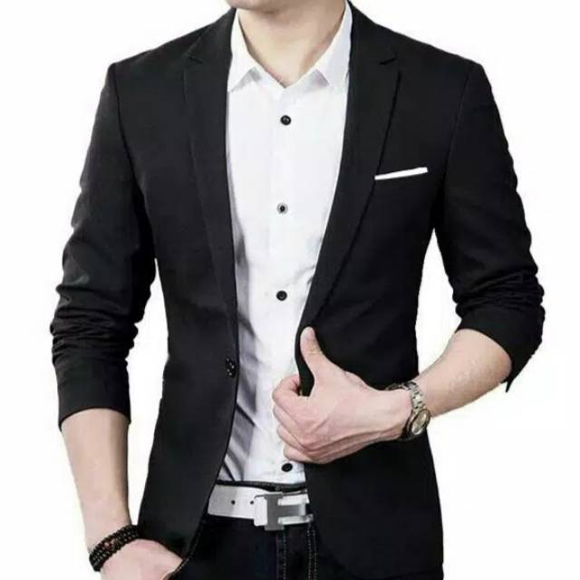 Jual Blazer Hitam modern | Blazer Pria Keren | Ukuran, S, M, L, XL ...