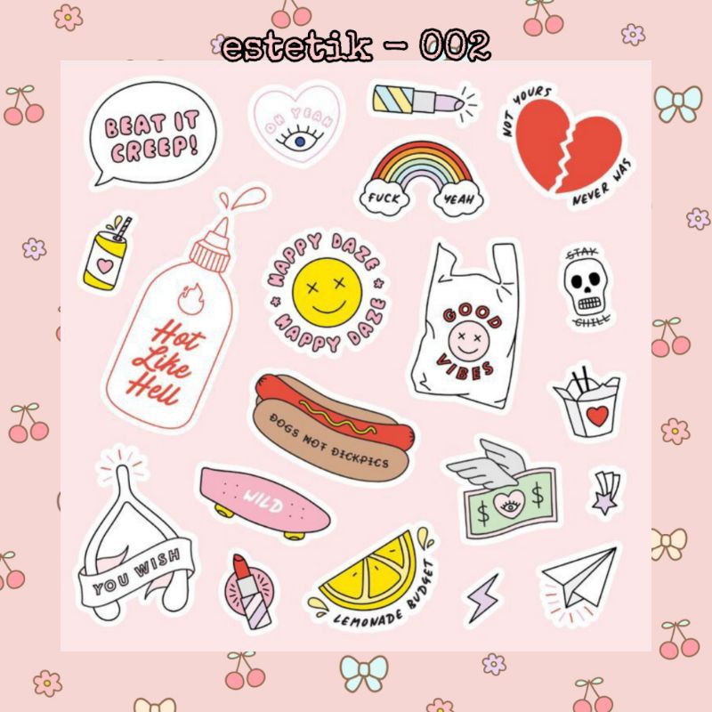 Jual Sticker Aesthetic estetik stiker aestetik stiker custom | Shopee ...