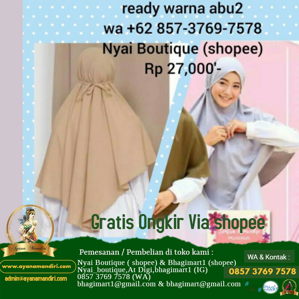 Jual hijab murah meriah ready abu abu | Shopee Indonesia