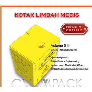 Jual SAFETY BOX 5L / BIOHAZARD / TEMPAT LIMBAH JARUM SUNTIK Indonesia ...