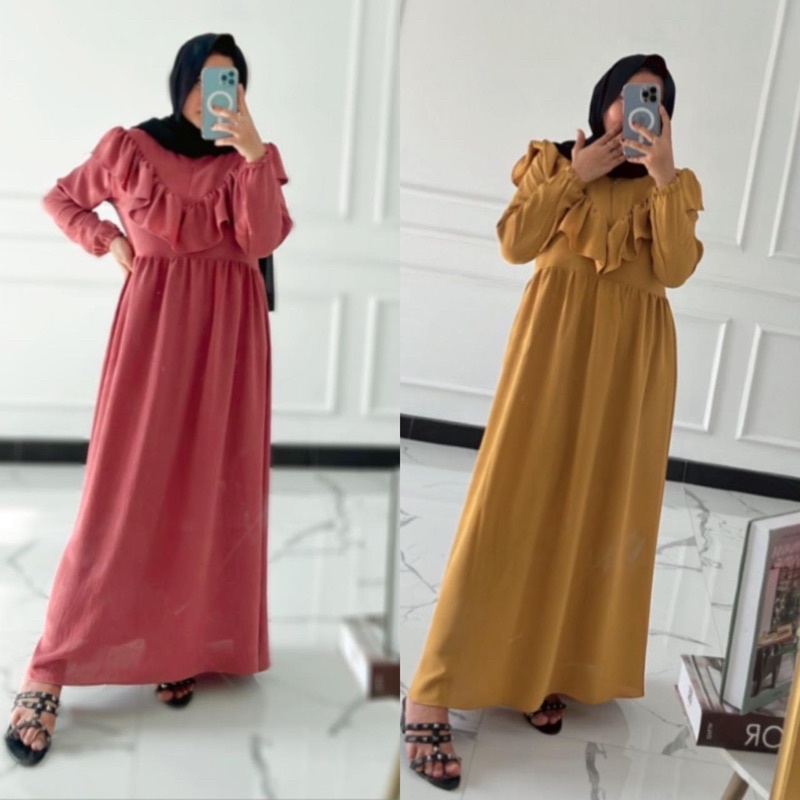 Jual RIFA DRESS/MIDI REMPEL IMPORT/READY STOCK/TERBARU/GAMISLEBARAN ...