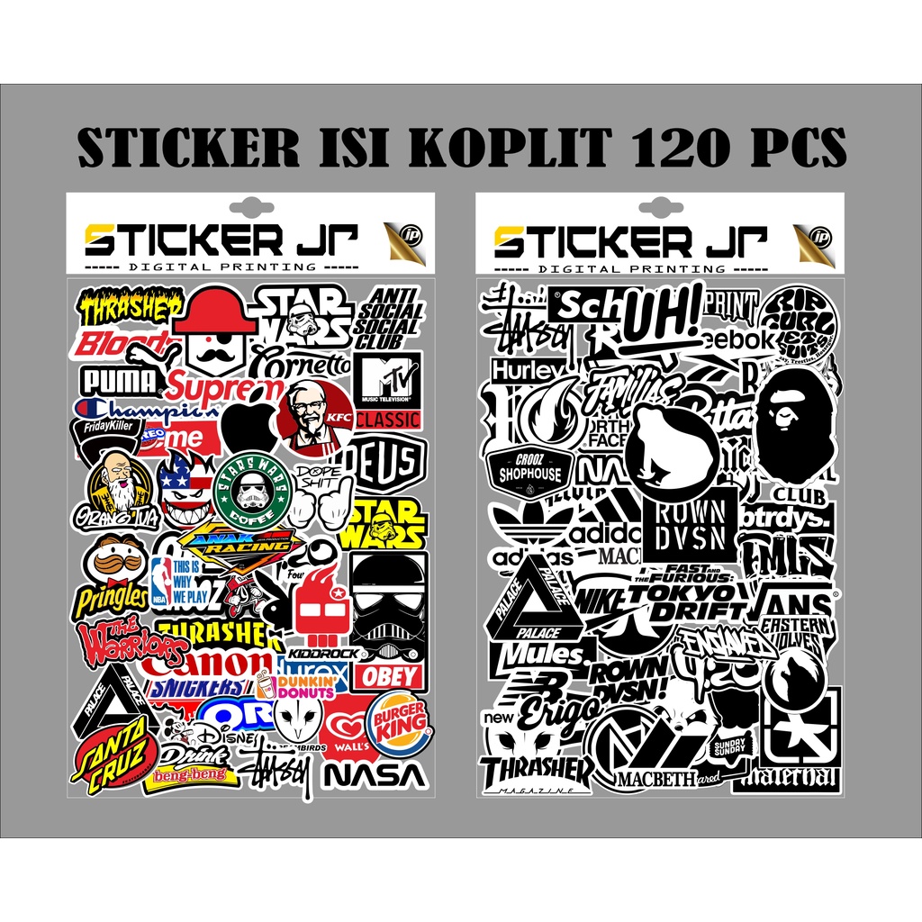 Jual [ SJP ] 120 PCS STICKER AESTHETIC LOGO BRAND UNTUK LAPTOP CASE ...