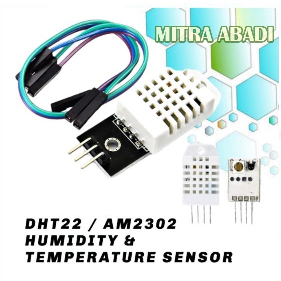 Jual DHT22 / AM2302 Humidity & Temperature Sensor Suhu for Arduino + 3 Kabel | Shopee Indonesia