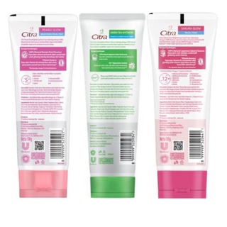 Jual Citra Facial Foam Pearly Glow, Green Tea, Sakura Glow 100ml ...