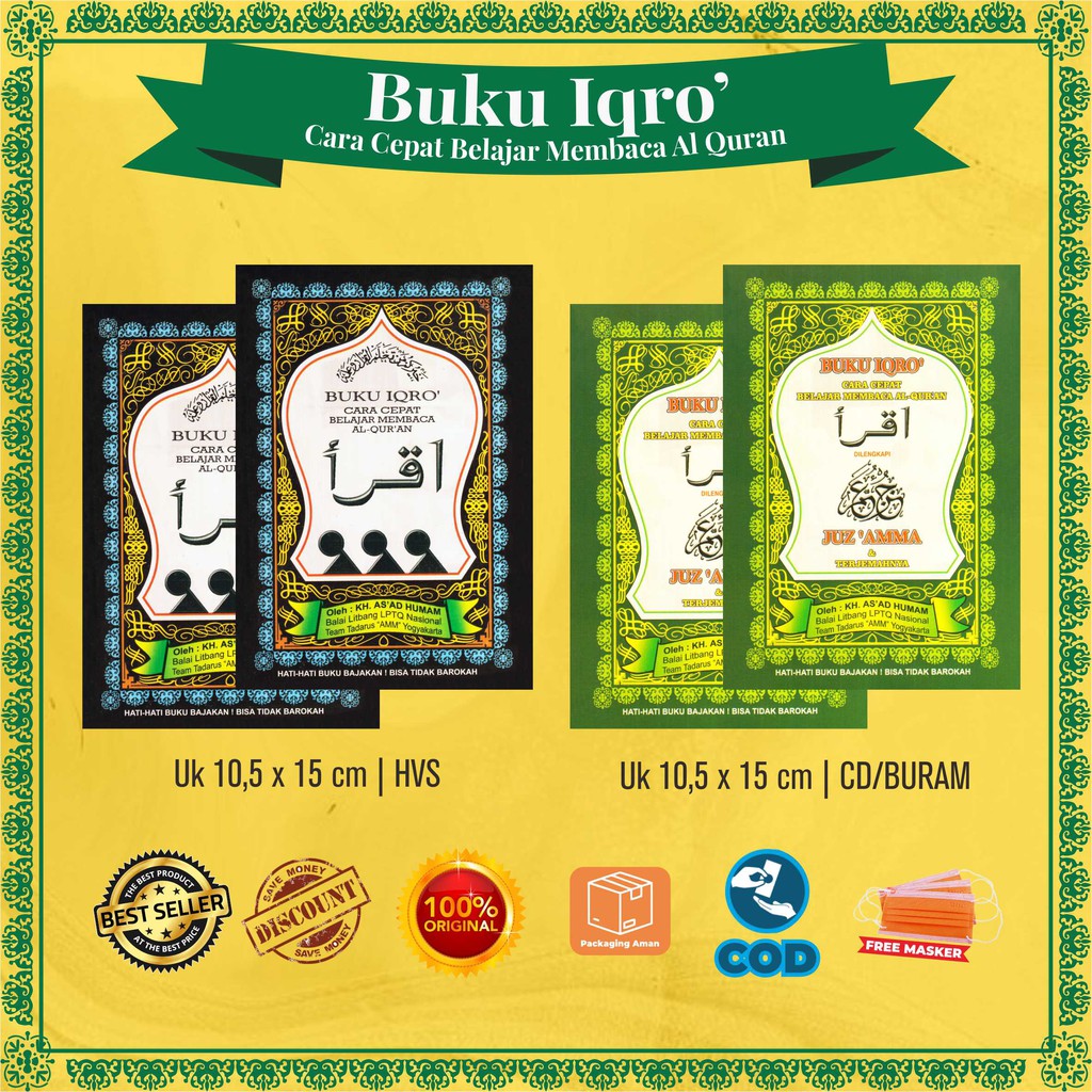 Jual Buku Iqro Anak / Iqra Anak Ukuran Kecil Kertas CD Disertai Juz ...
