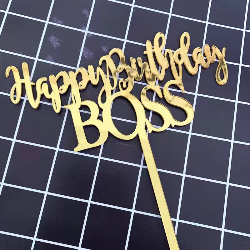 Jual Cake Topper Happy Birthday Boss topper kue ulang tahun boss topper ...