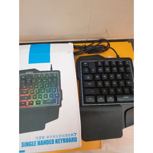 Jual K7 Keyboard permainan satu-ringan tangan pelangi mekanik PUBG ...