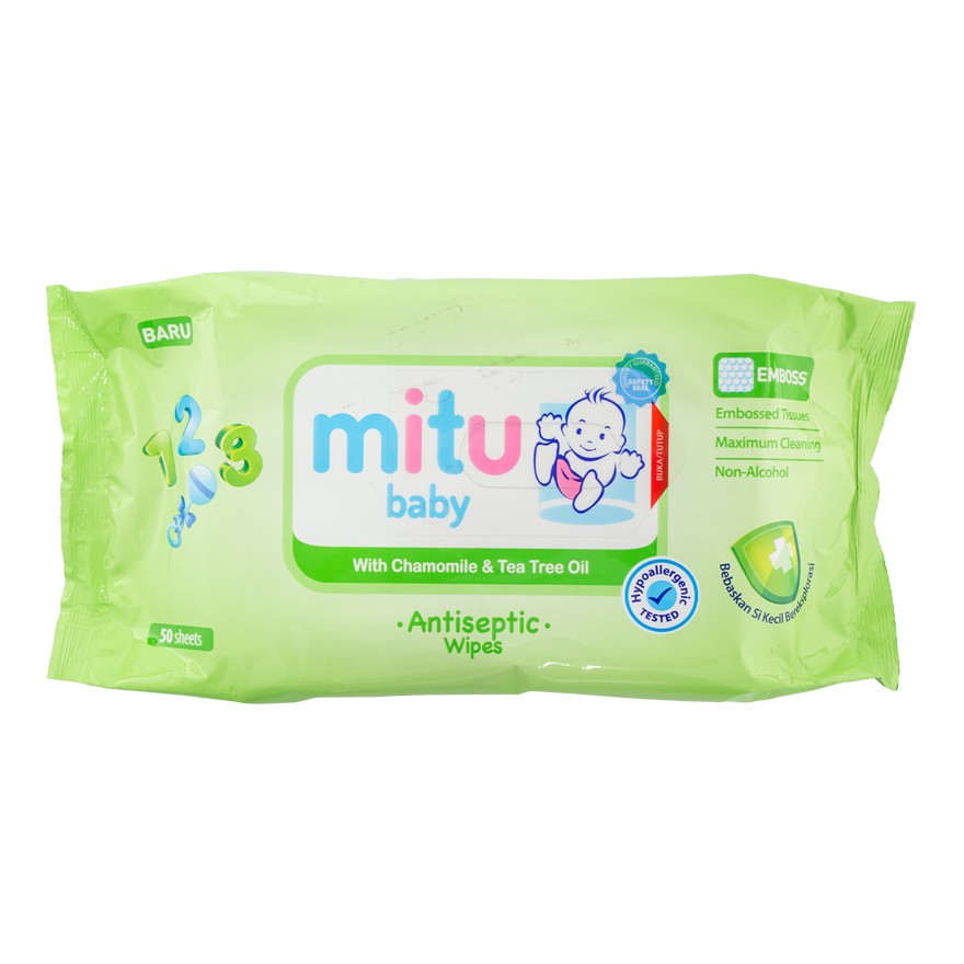 Mitu Baby Wipes Antiseptic 50s | Shopee Indonesia