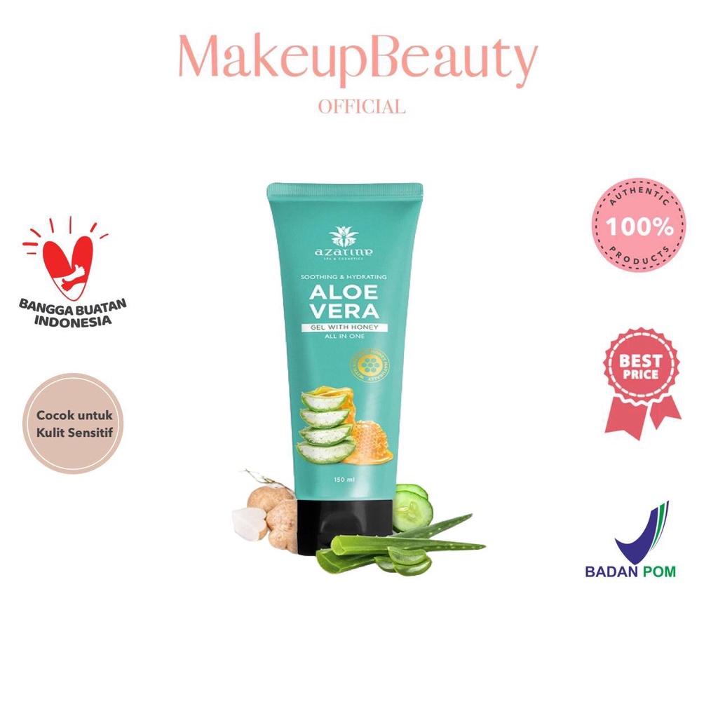 Jual AZARINE Herbal Essential Soothing & Hydrating Aloe Vera Gel with ...