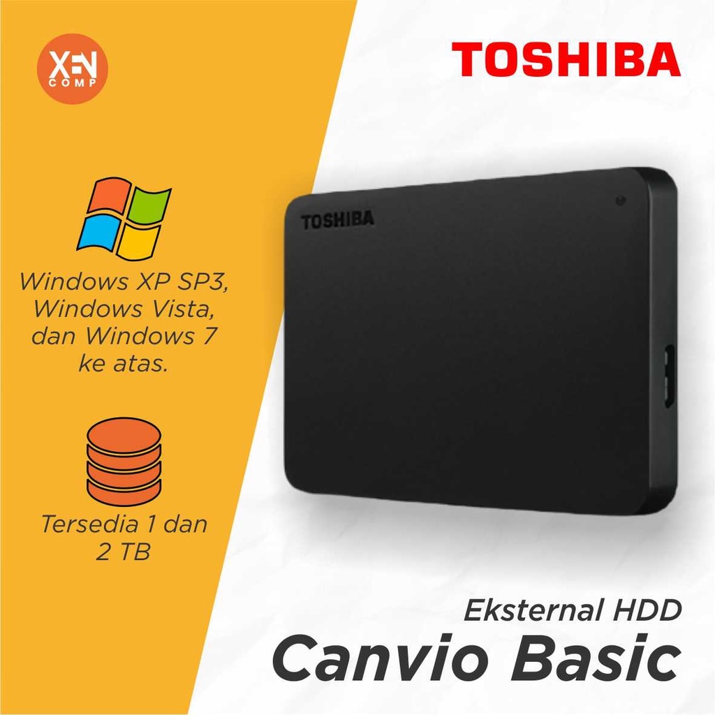 Jual Hardisk Eksternal Toshiba Canvio Basic / Canvio Ready HDD External Termasuk Kabel Harddisk ...