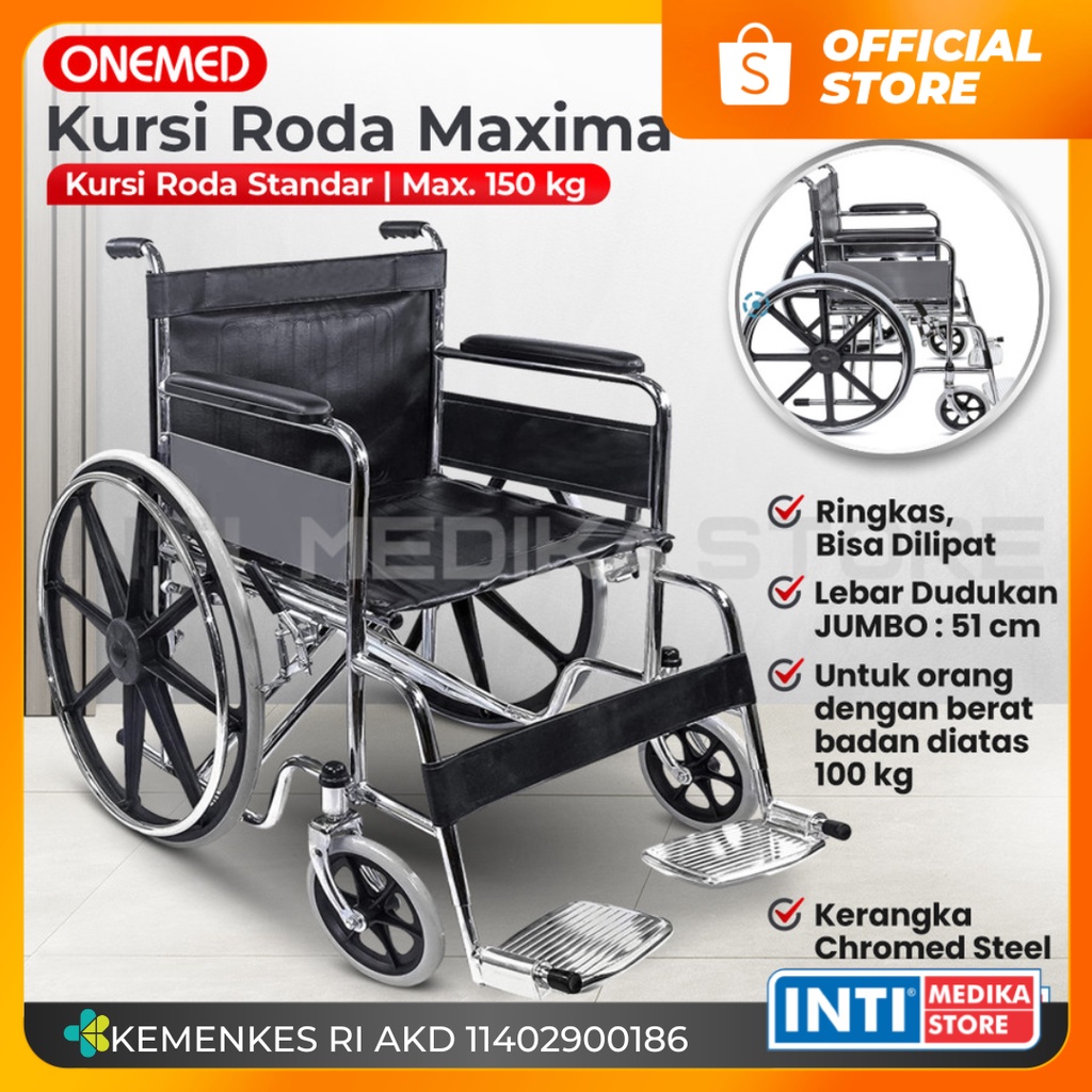 Jual ONEMED - Kursi Roda STANDAR Maxima Jumbo | Shopee Indonesia