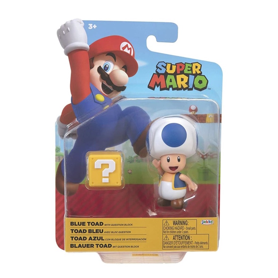 Jual JAKKS Pacific Action Figure 4 Inch Super Mario - Blue Toad Ques ...