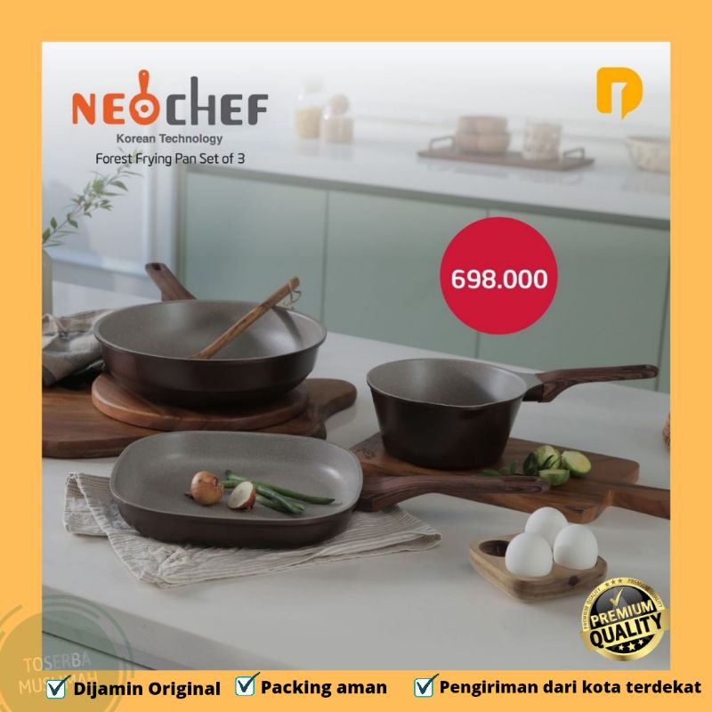 Jual Neochef Forest Frying Pan Set 3 pcs | Shopee Indonesia