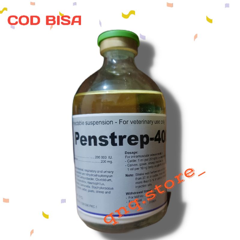 Jual PENSTREP 400 Obat Hewan Antibiotik Injeksi Pernafasan Pencernaan 100ml streptopen pantex ...