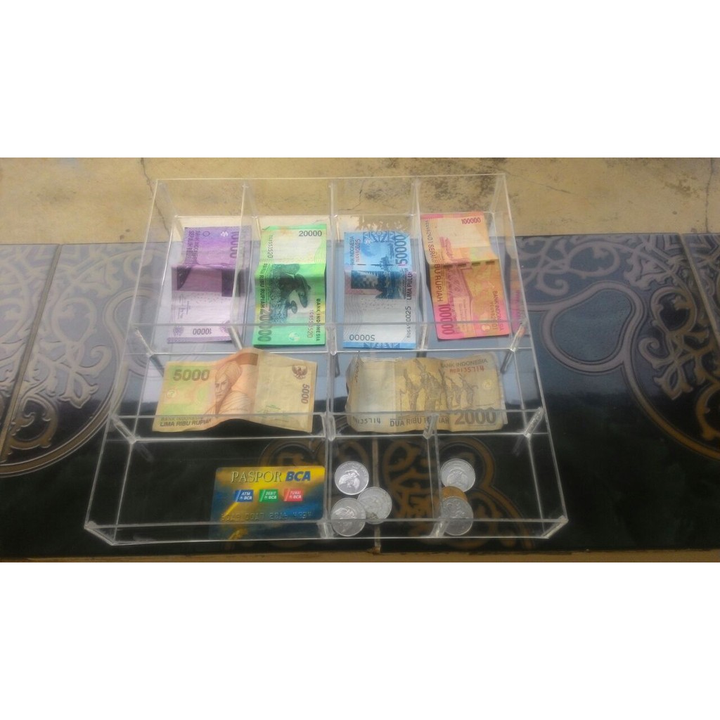 Jual Tempat uang kasir laci meja sorokan custom acrylic akrilik (2 mm ...