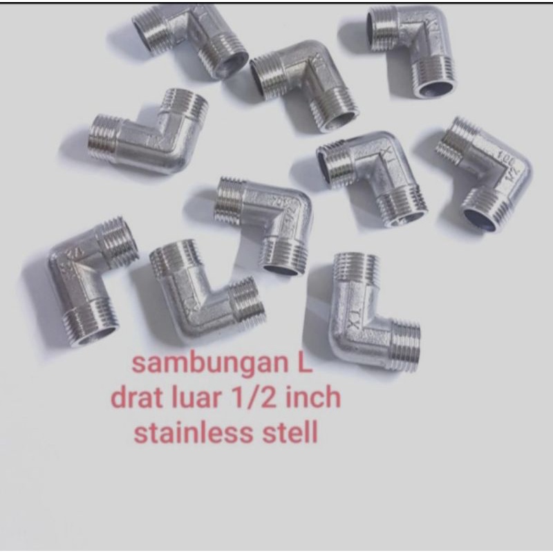 Jual Knee L Stainless stell Drat Luar 1/2 inch/Sambungan drat luar 1/2 inch | Shopee Indonesia