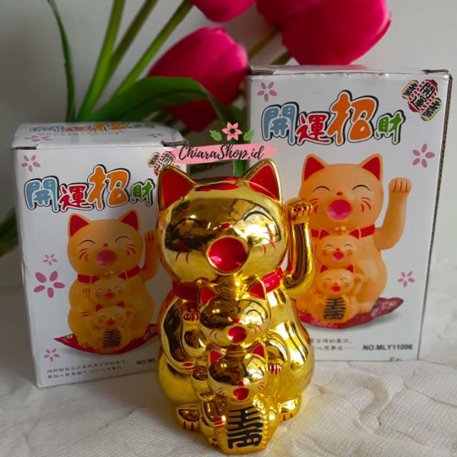 Jual Kucing Hoki Maneki Neko / Patung Lucky Cat / Pajangan Kucing Kecil ...