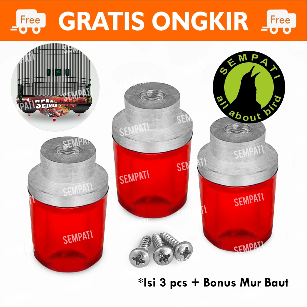 Jual KAKI 3 KAKI KARET SANGKAR BURUNG OVAL BESI METAL TOPI KARET