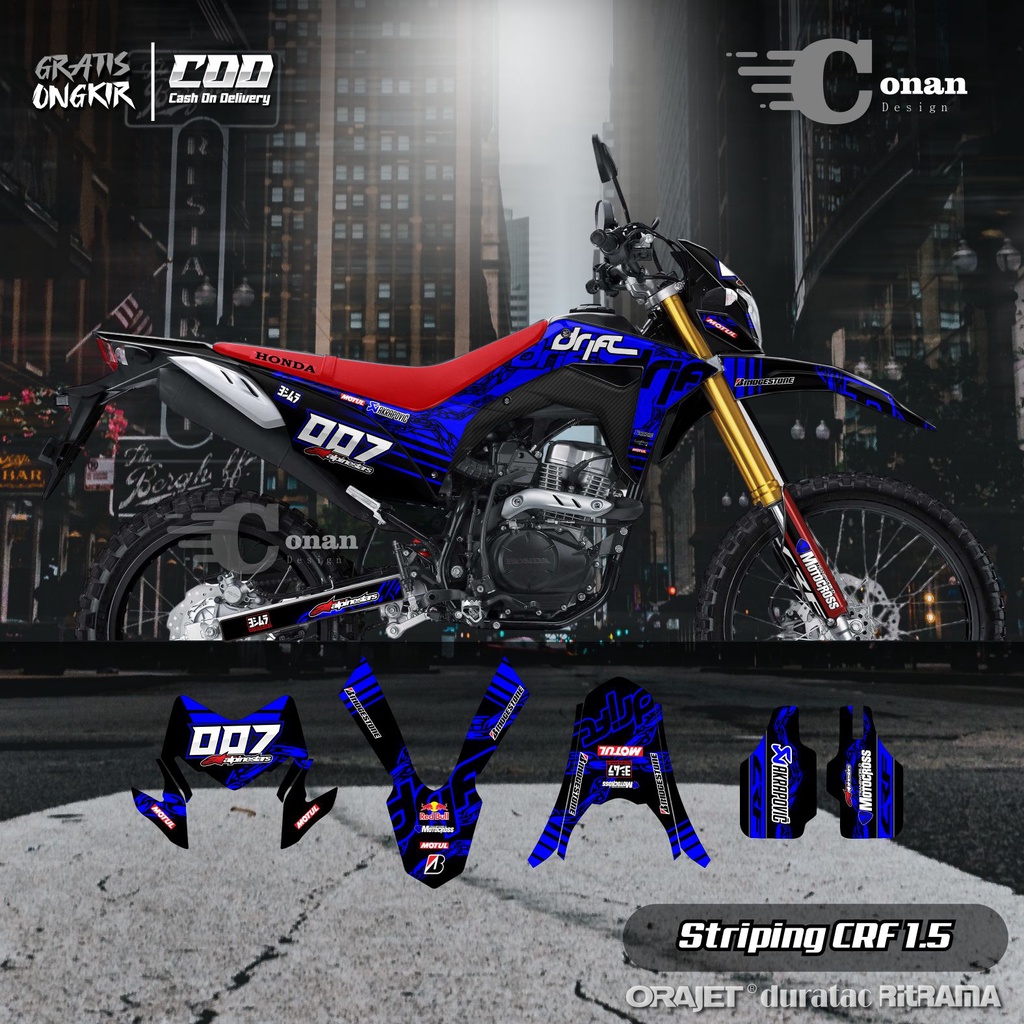 Jual Stiker Motor CRF Striping Motor CRF Variasi Motif Drift | Shopee ...