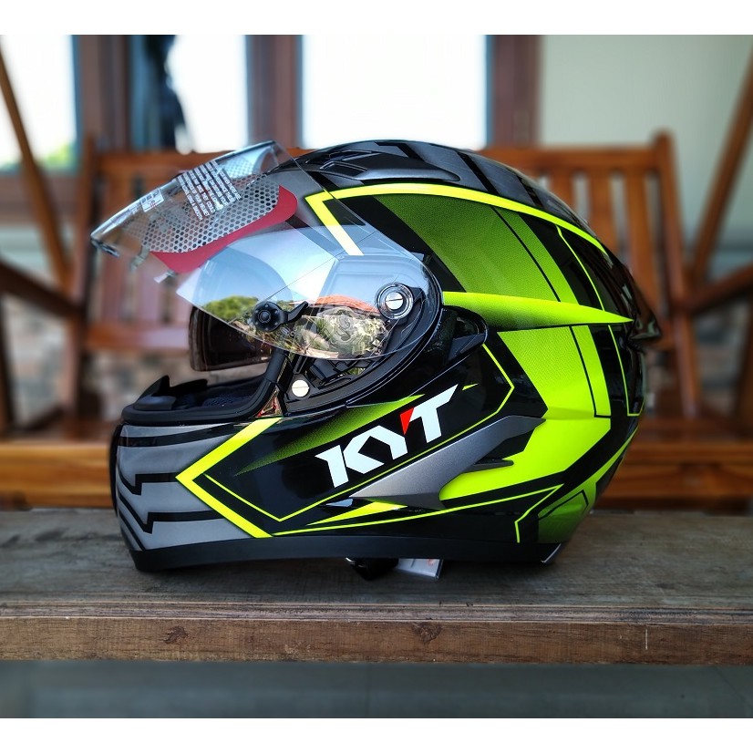 HELM KYT FALCON ARMOUR BLACK YELLOW FLUO FULL FACE HITAM KUNING ...