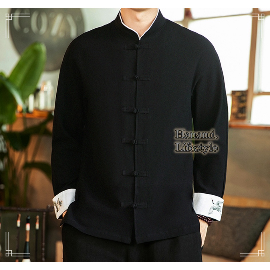 Jual CHEONG SAM PRIA CHINESE BAJU SANGJIT HITAM XINCIA CHEONGSAM ...