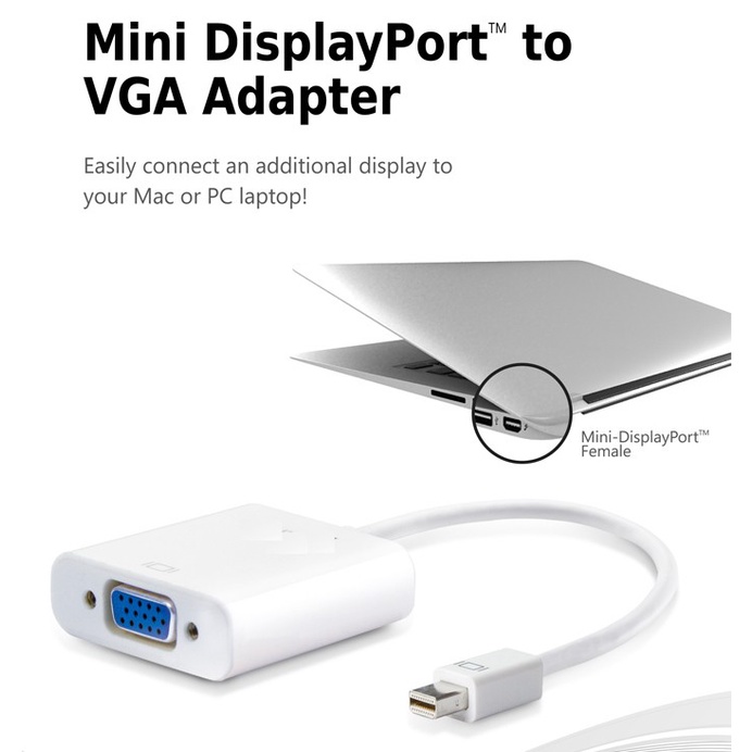 Jual Konektor Macbook Pro Air Ke Vga Tv Proyektor Mini Display To Vga ...