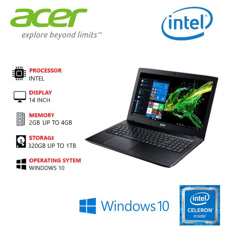 Jual Laptop Acer intel celeron RAM 4gb HDD 1tb FREE MOUSE OR TAS ...