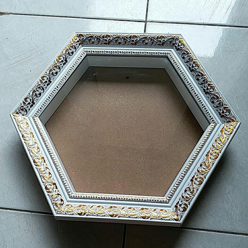 Jual FRAME BINGKAI/PIGURA MAHAR SEGI ENAM LIS GOLD | Shopee Indonesia