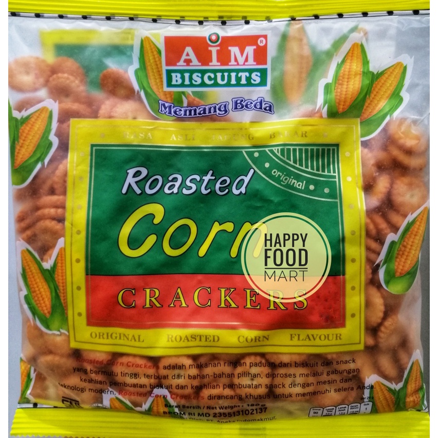 Jual [SALE] AIM BISCUITS ROASTED CORN CRACKERS 180G/AIM ROASTED CORN ...