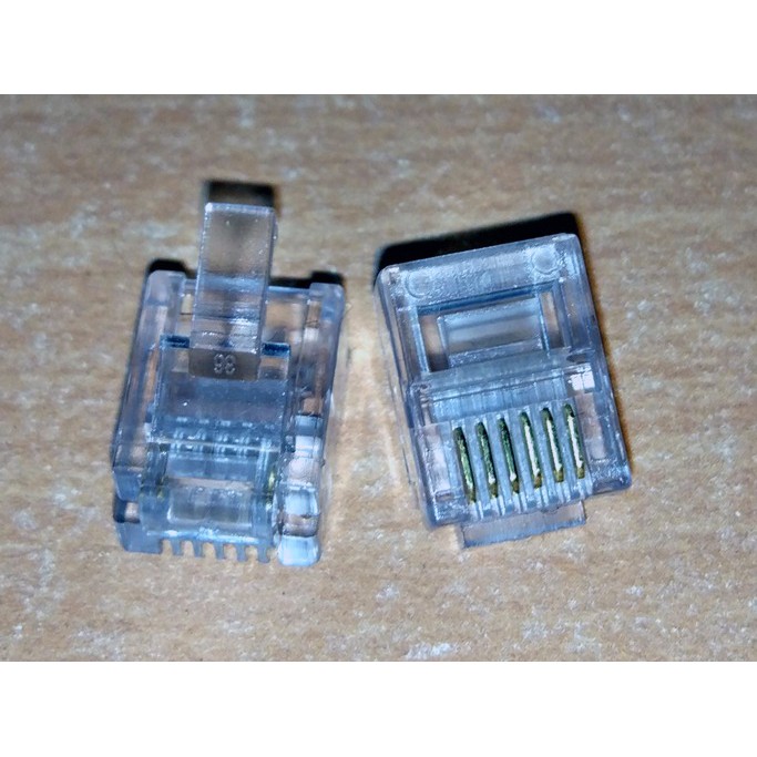 Jual Harga Promo CONNECTOR RJ11 6PIN Konektor Line Telp RJ 11 6 Pin 6P ...