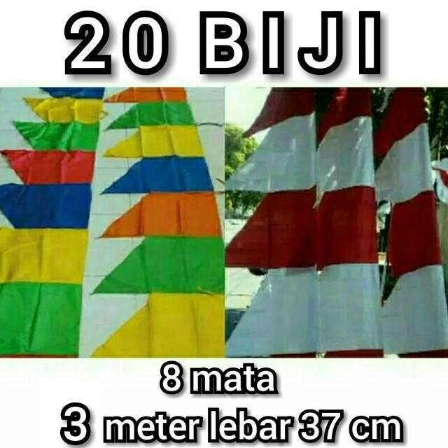 Jual 8 mata Bendera umbul-umbul 1kodi isi 20biji, umbul umbul bendera - bendera agustus ...