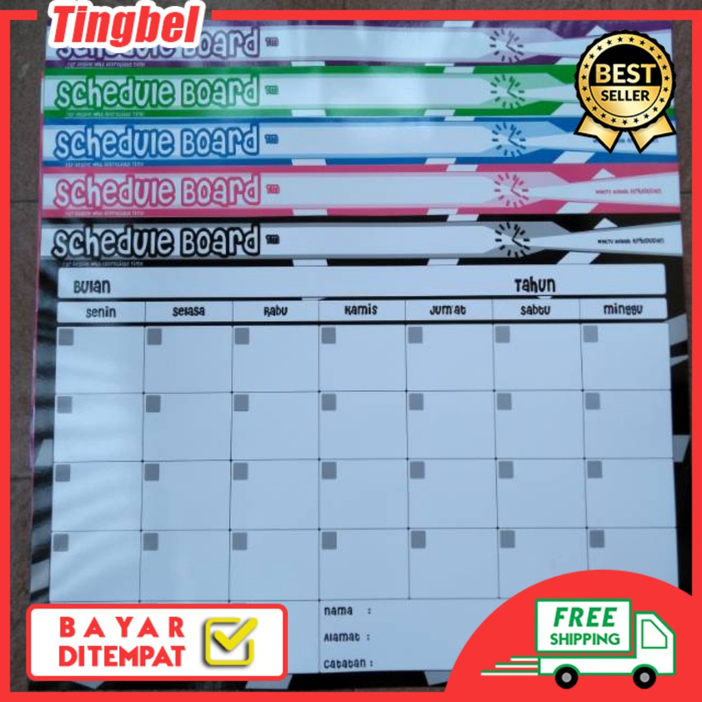 Jual Schedule Board / Whiteboard Schedule / Papan Tulis Jadwal Lipat ...