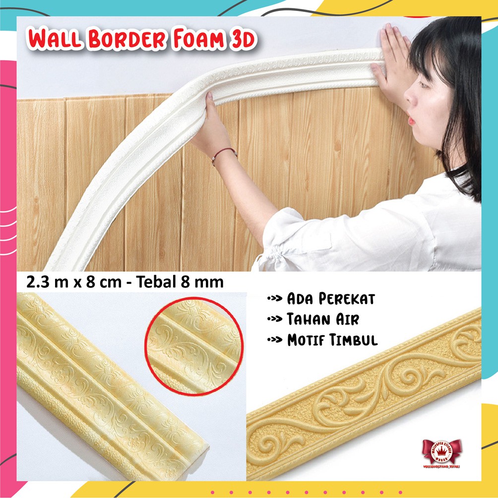 Jual BORDER LIST WALLPAPER DINDING FOAM 3D / WALL BORDER FOAM ...