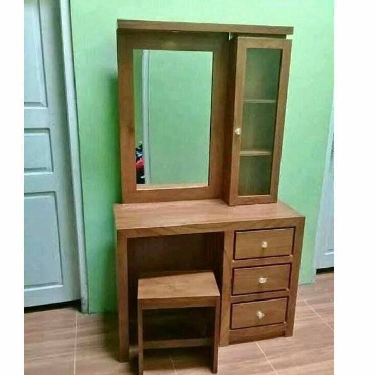 Jual Meja rias minimalis kayu jati perhutani Indonesia|Shopee Indonesia