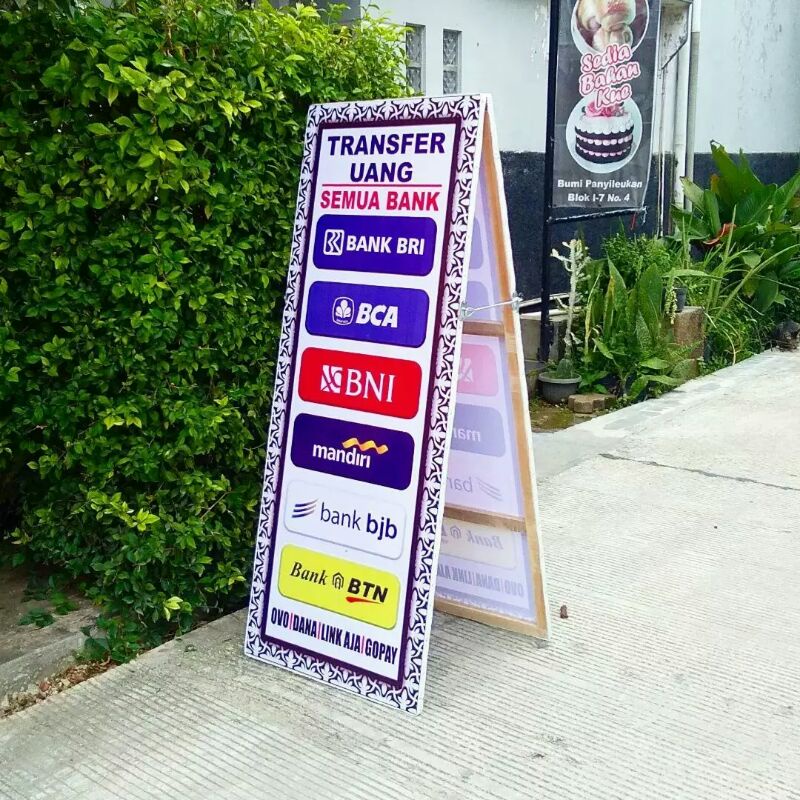 Jual Standing Banner Kayu Full Banner Ukuran 130x50 cm Tebal 5 cm ...