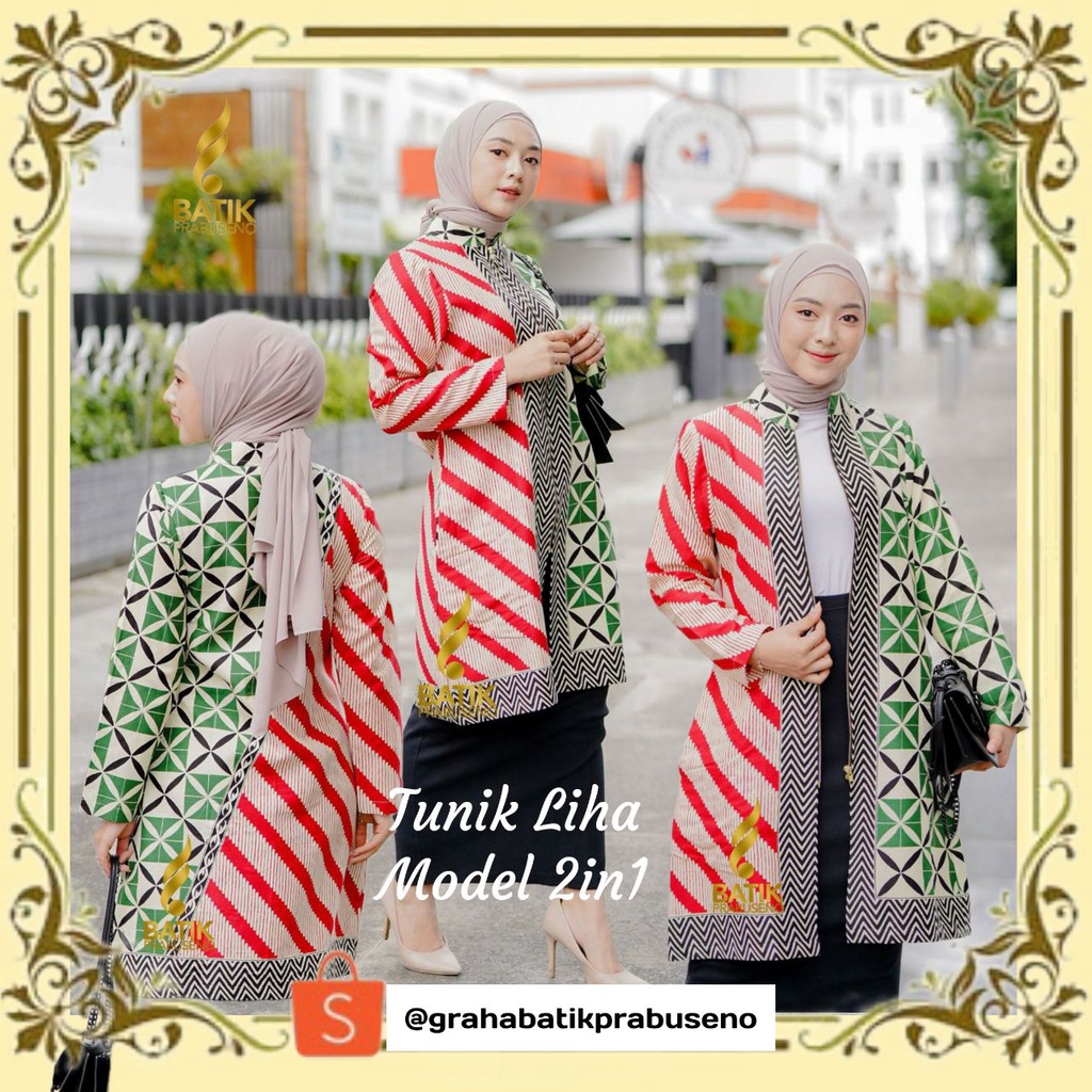 Jual TUNIK LIHA ATASAN BAJU BATIK PRABUSENO WANITA LENGAN PANJANG ...