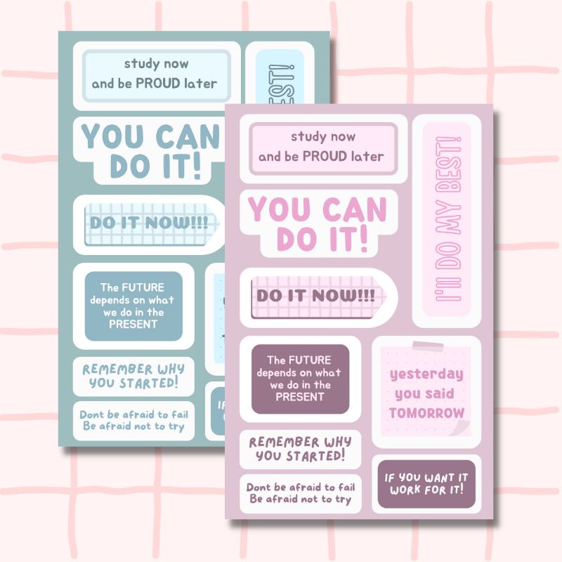 Jual Study Motivational Quotes Sticker Pack | Study Motivation | Stiker ...